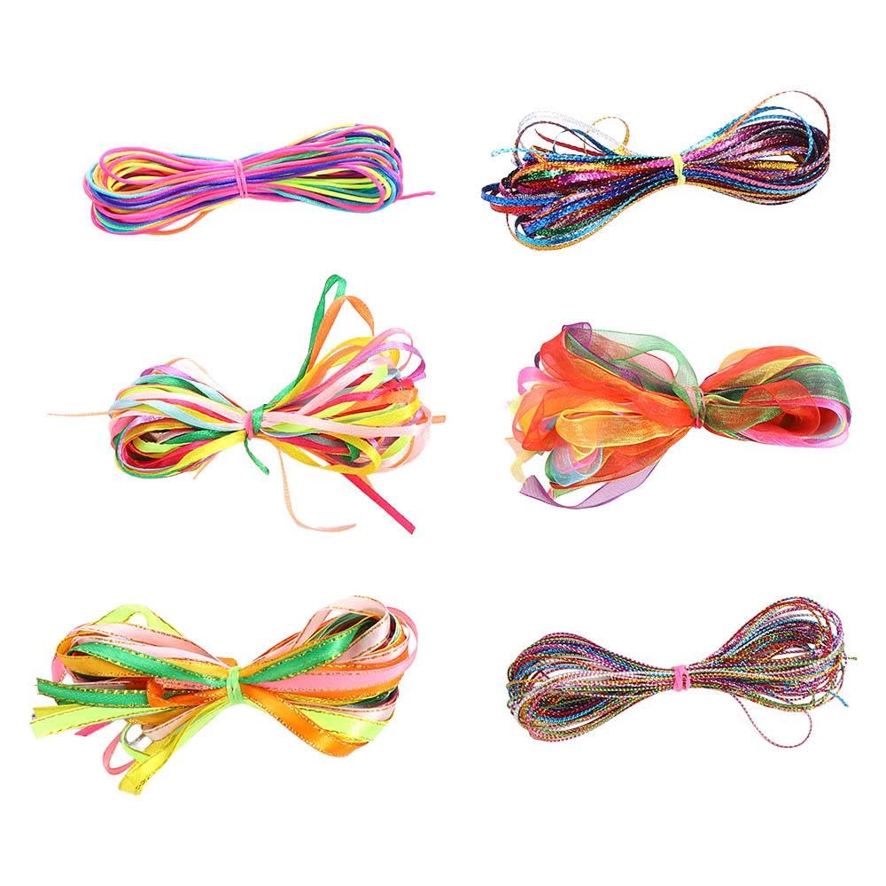 Amazon.com : 6 Styles DIY Colorful Hair Wrap String for Braids, Hair ...