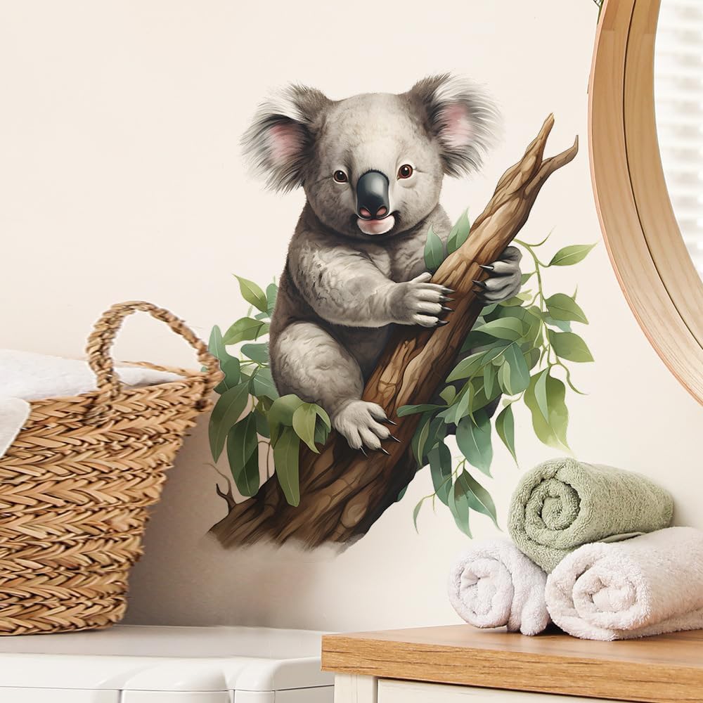 Amazon.com: MEFOSS Removable Cute Koala Wall Decal Koala on Branch Wall ...