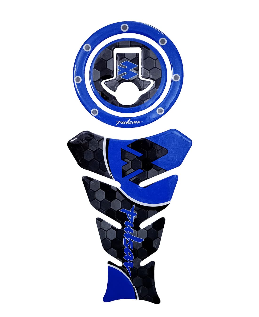 AutoMopix Pulsar 150/180 Blue Vinyl Tank Pad & Fuel Cap Sticker ...