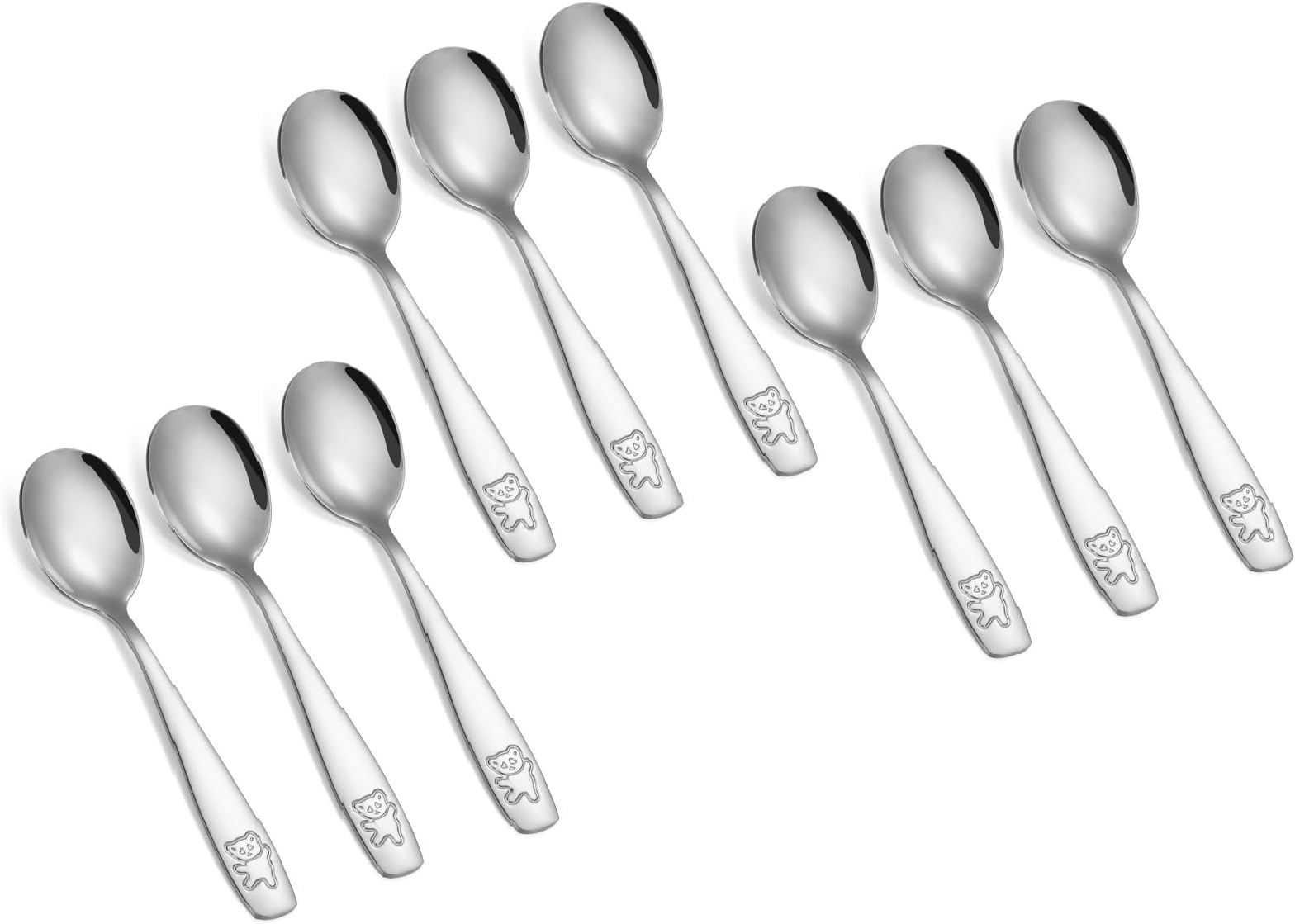 Amazon.com: 9 Piece Stainless Steel Kids Spoons, Kids Cutlery, Child ...