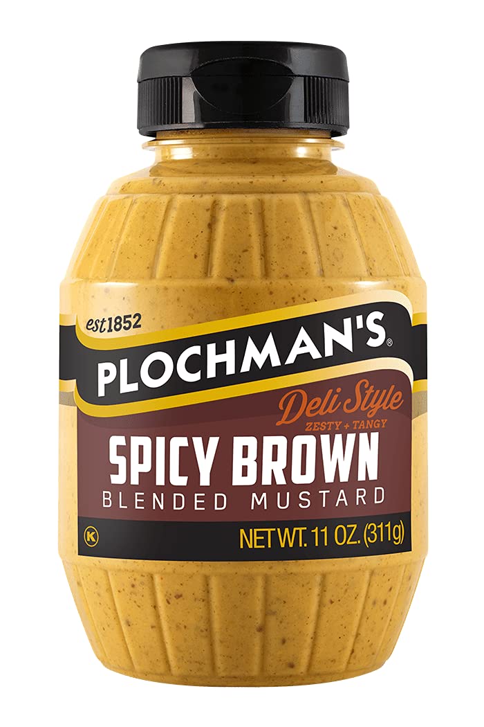 Amazon.com : Plochman, Spicy Brown Mustard, 11 oz, Blended Mustard ...