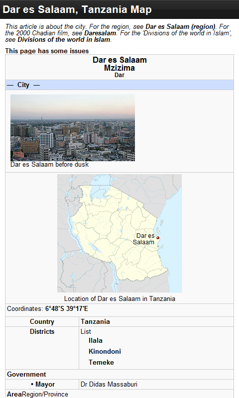Dar Es Salaam Map Tanzania Districts Mapline