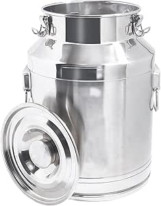 Amazon.com: VorChef 14 Liter 3.7 Gallon Stainless Steel Milk Can Milk Bucket Wine Pail Bucket ...