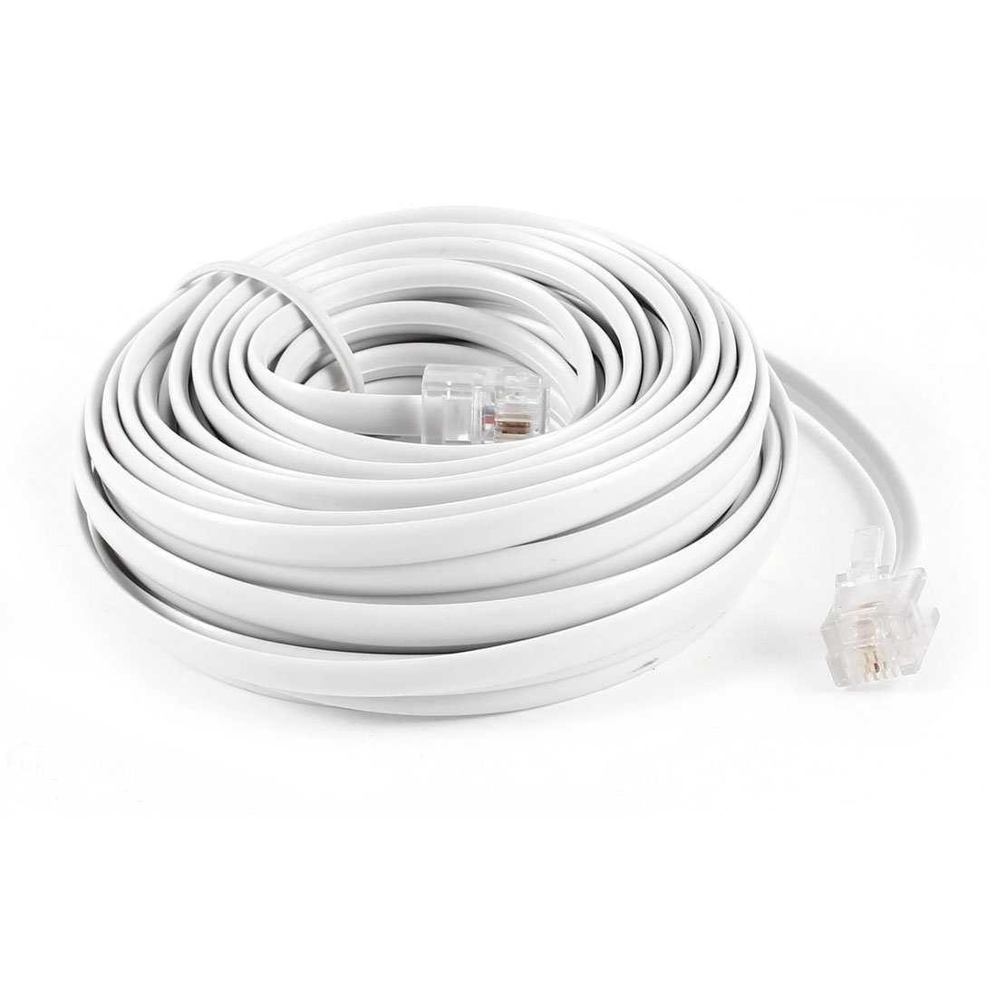 URBEST 6P2C RJ11 Modular Telephone Cable White Phone Cables Wire, 30 ...