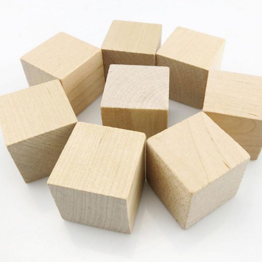 NAMVO 12PCS Wooden Cubes - 40mm- Wood Square Blocks for Puzzle Making ...