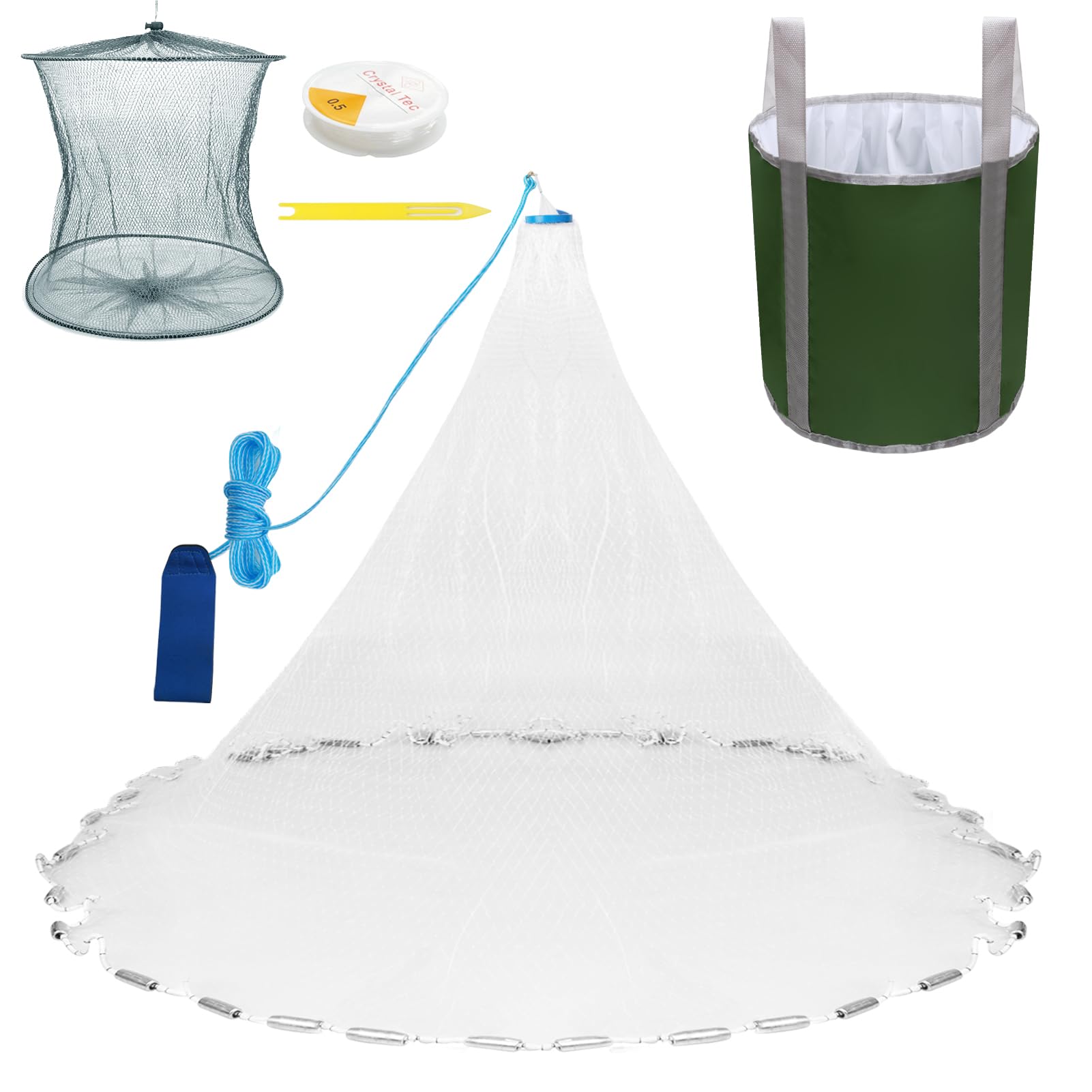 Snapklik.com : Yeahmart American Saltwater Fishing Cast Net For Bait ...