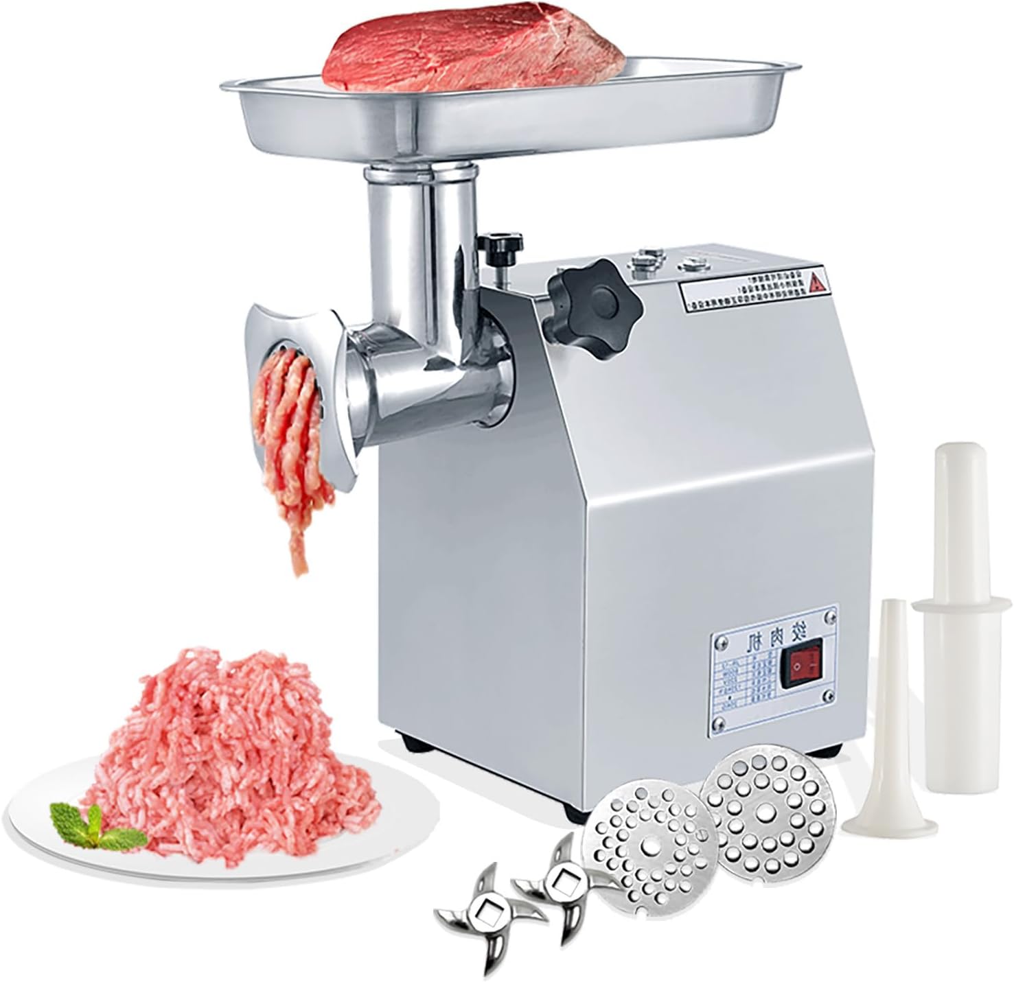 Amazon.com: Commercial Meat Grinder, 800W Max Stainless Steel Meat ...