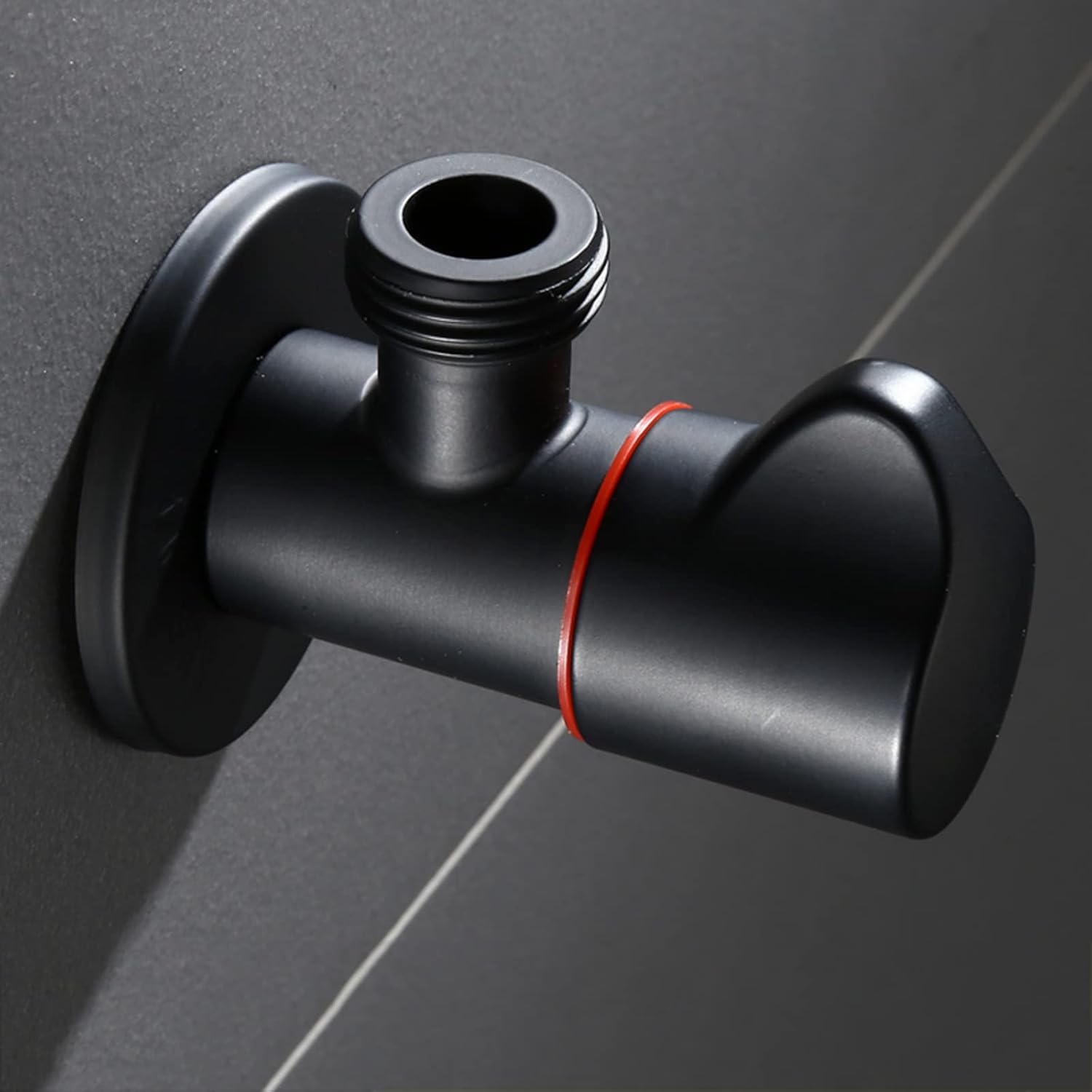 ZAAHH Ventil schwarz G1/2" Absperrventil Ventil Messing Wandmontage ...