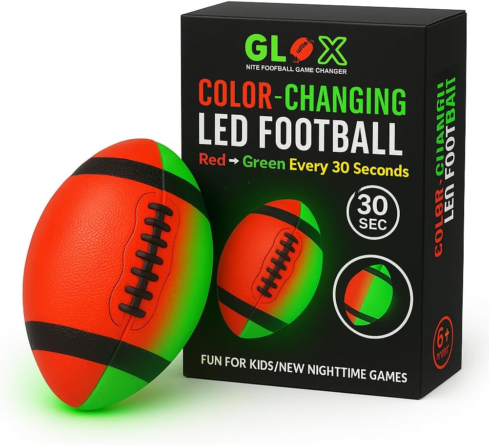 Glow in The Dark Football – LED Light Up Football Size 6 with Color ...