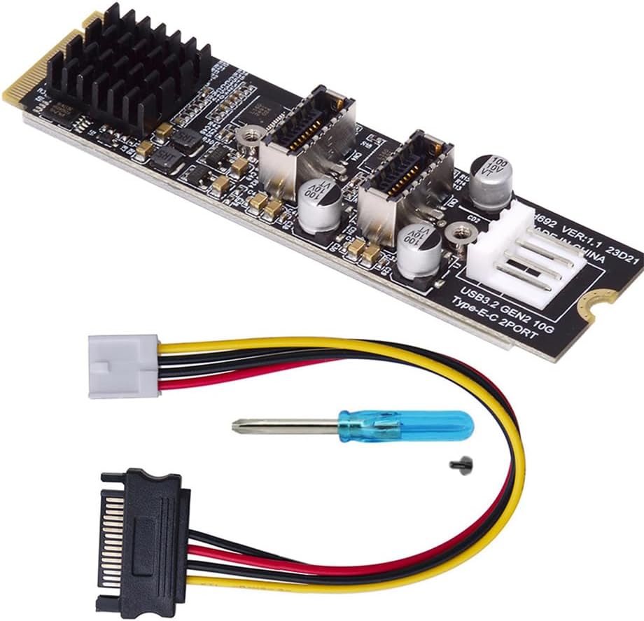 Amazon.com: Cablecc Dual Type-E 20pin 10Gbps USB 3.1 Front Panel Socket ...