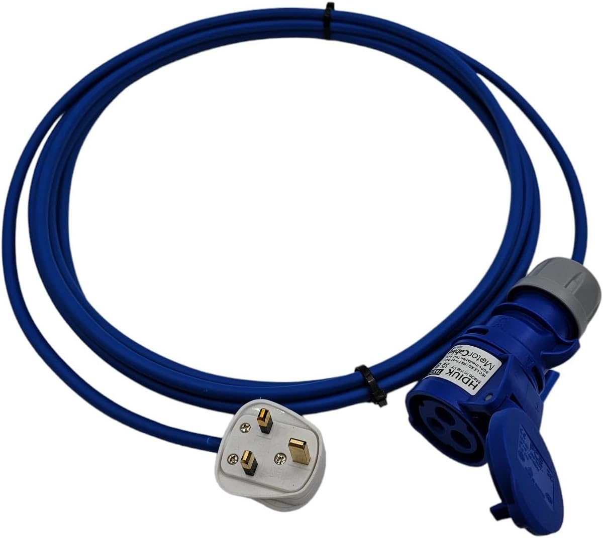 UK Made Mains Power 13Amp UK Plug to 16Amp IP44 240v Coupler Fly Lead ...