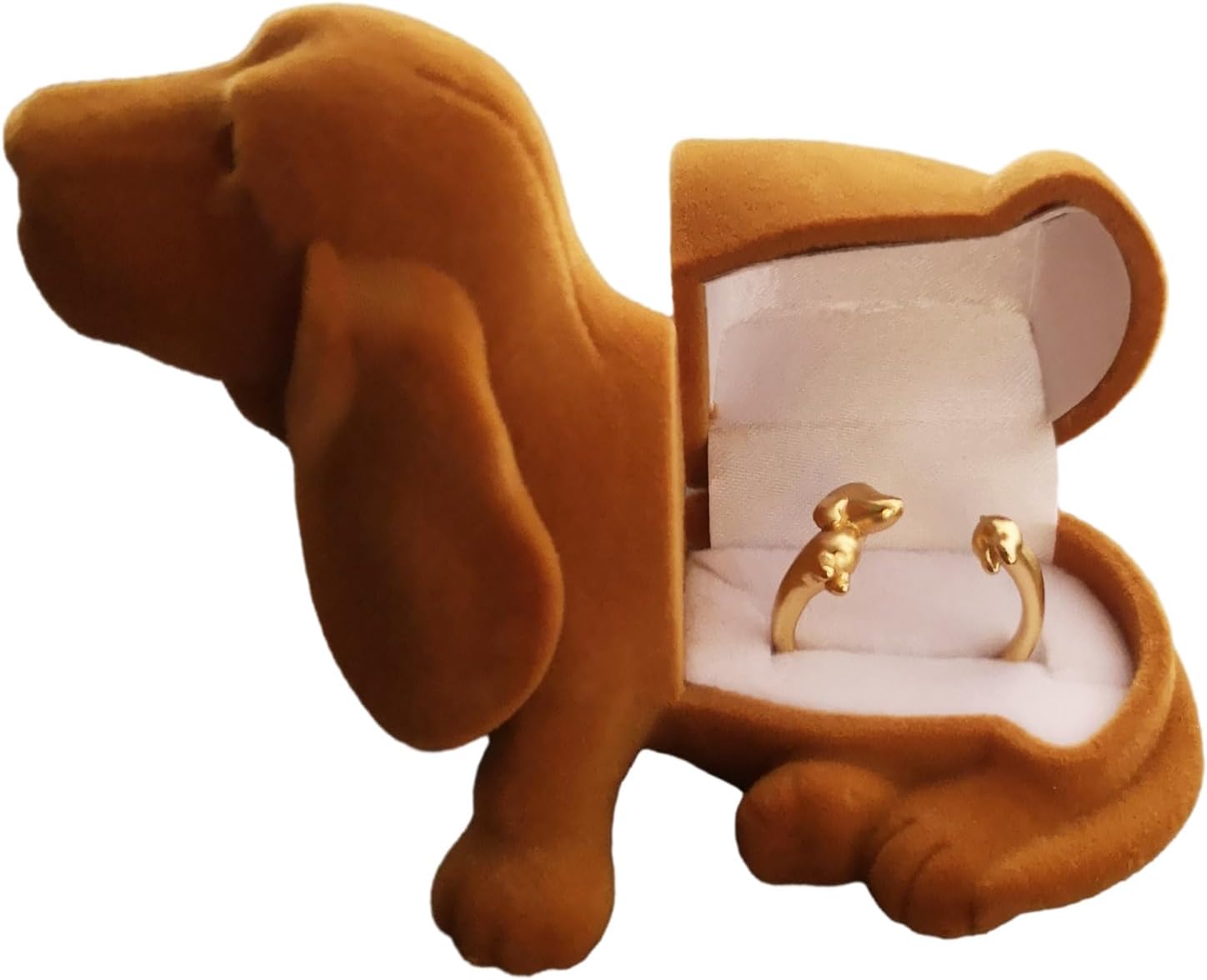 Amazon.com: WONIU Cute Dachshund Puppy Ring with Dog Ring Box, Women ...