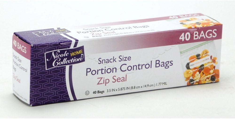 Amazon.com: Portion Control Snack Bags (BPA free) ~ 3 1/2" x 5 7/8 ...