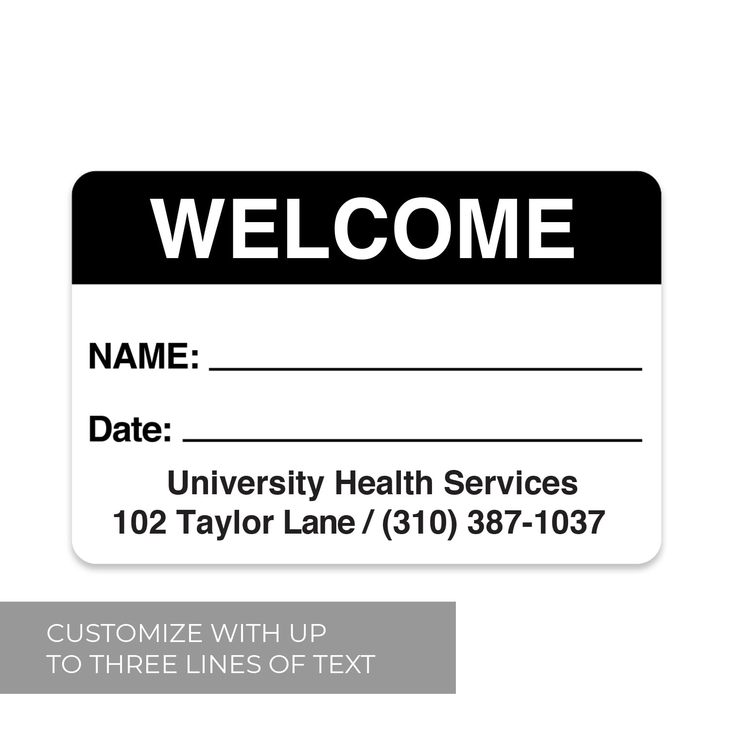 Snapklik.com : Personalized Black And White Visitor Pass Stickers / 500 ...