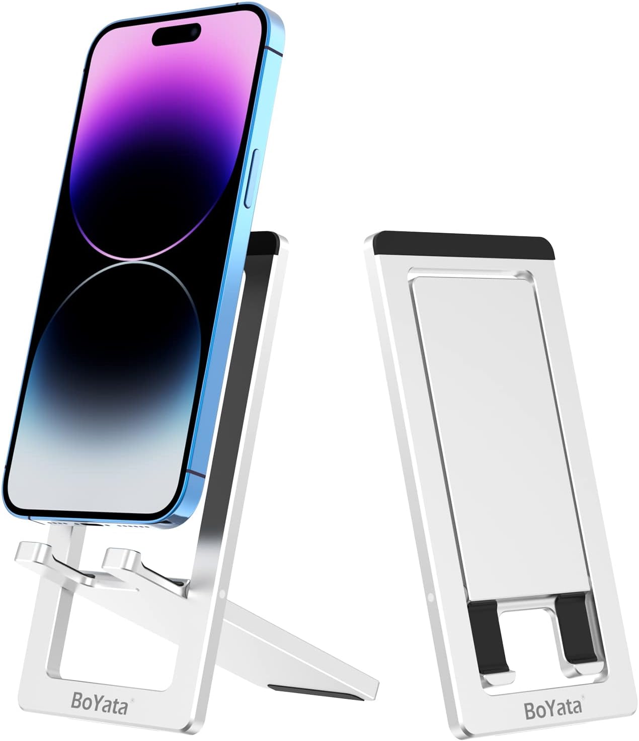 Amazon.co.jp: BoYata スマホスタンド 卓上 携帯電話スタンド 14/13/12/mini/Pro/ProMaxスタンド 角度調整可能 スマホホルダー アルミ製 超薄型 ...