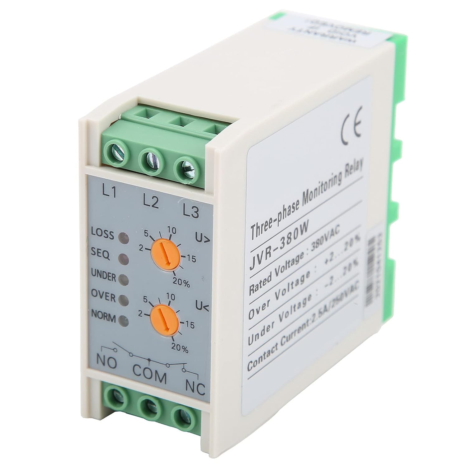 JVR‑380W Over Under Voltage Protector, Phase Sequence Protector ...