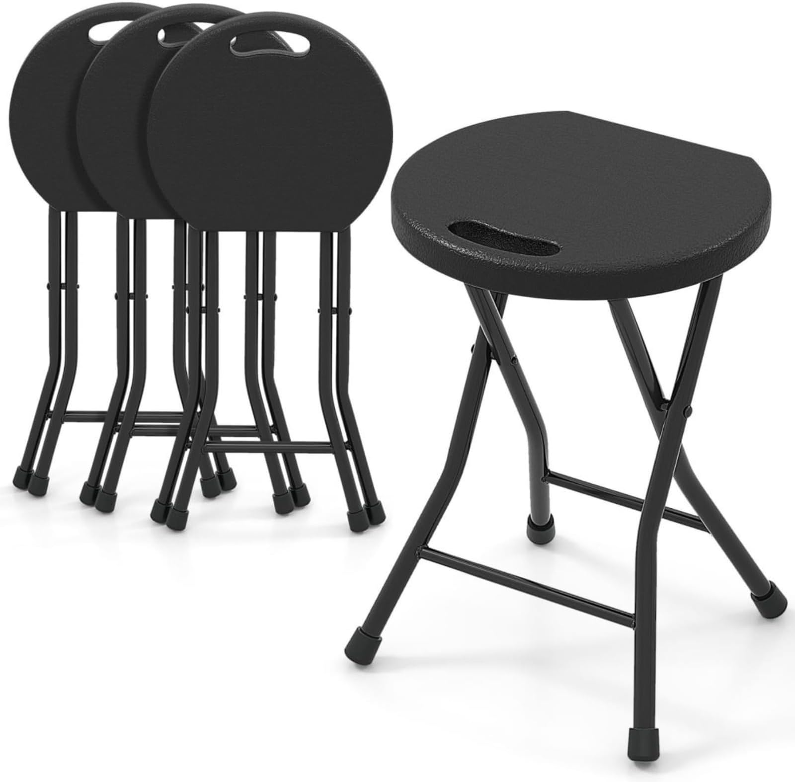 RFIVER Folding Stools,Set of Two,Light Weight Metal and Plastic ...