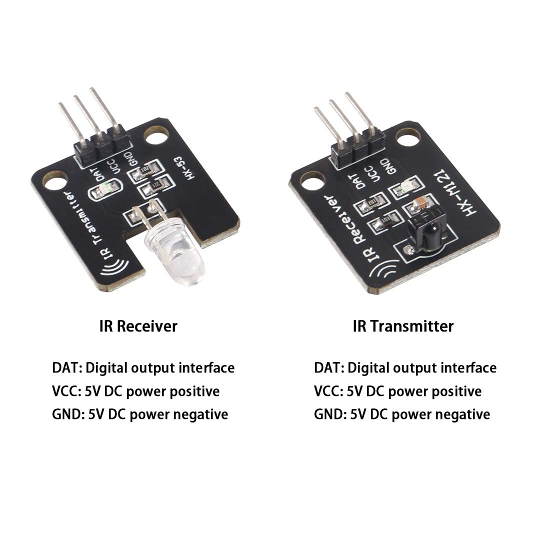 ALAMSCN 2 Set Digital 38KHz Infrared IR Receiver Sensor Module with ...