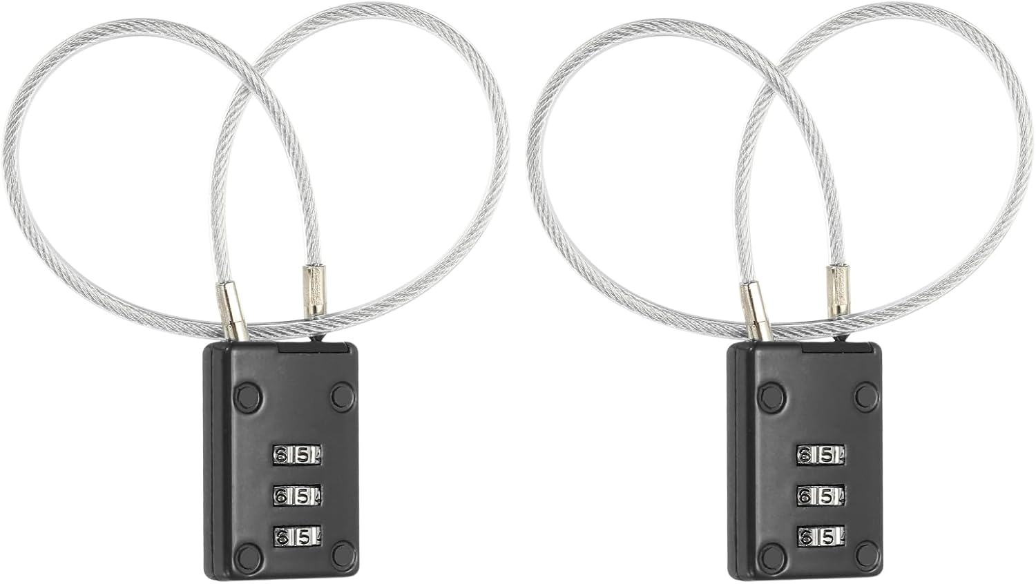 PATIKIL 3 Digit Cable Combination Lock, 2 Pcs Cable Lock with ...