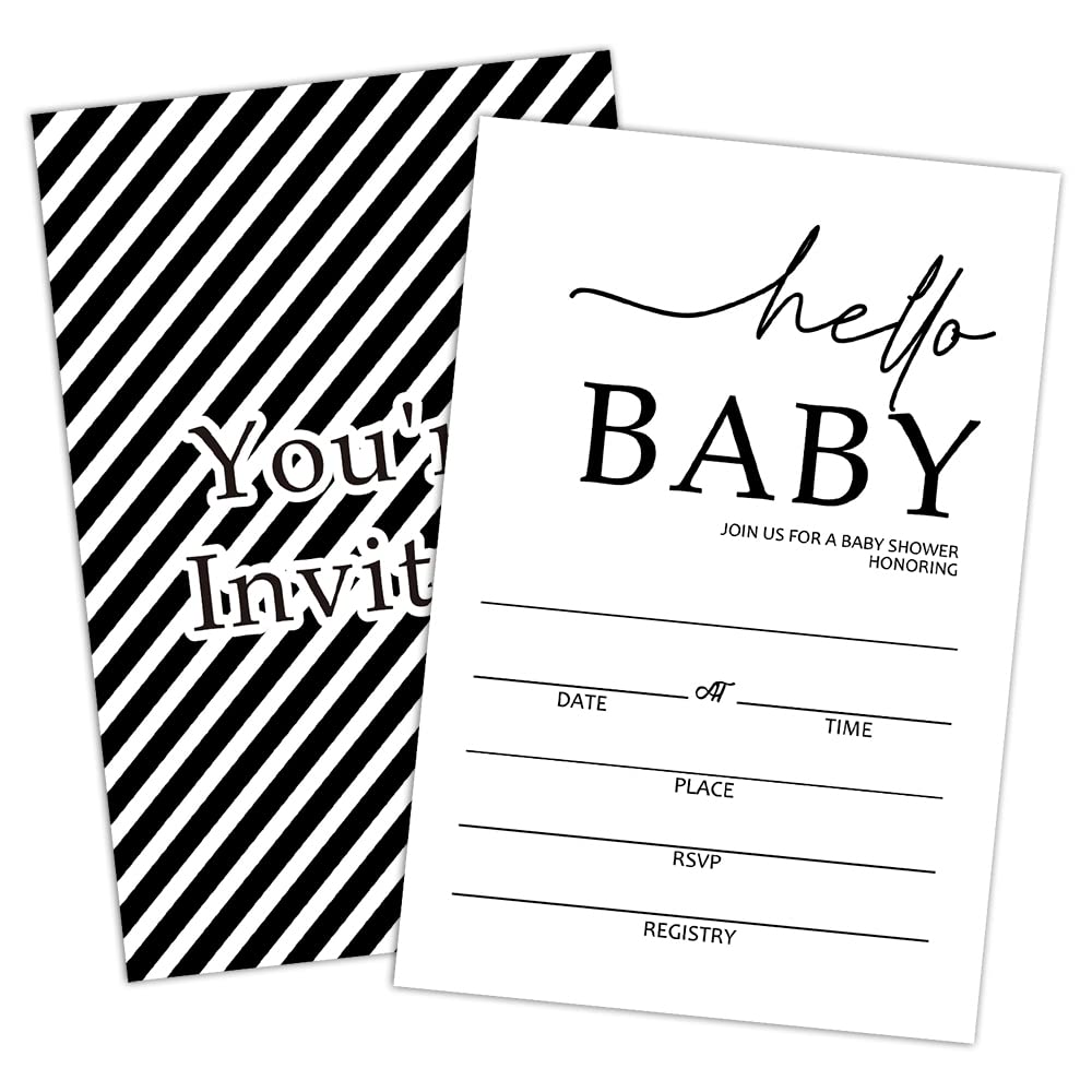 Amazon.com : WUINCK Baby Shower Invitations with Envelopes set of 25 ...