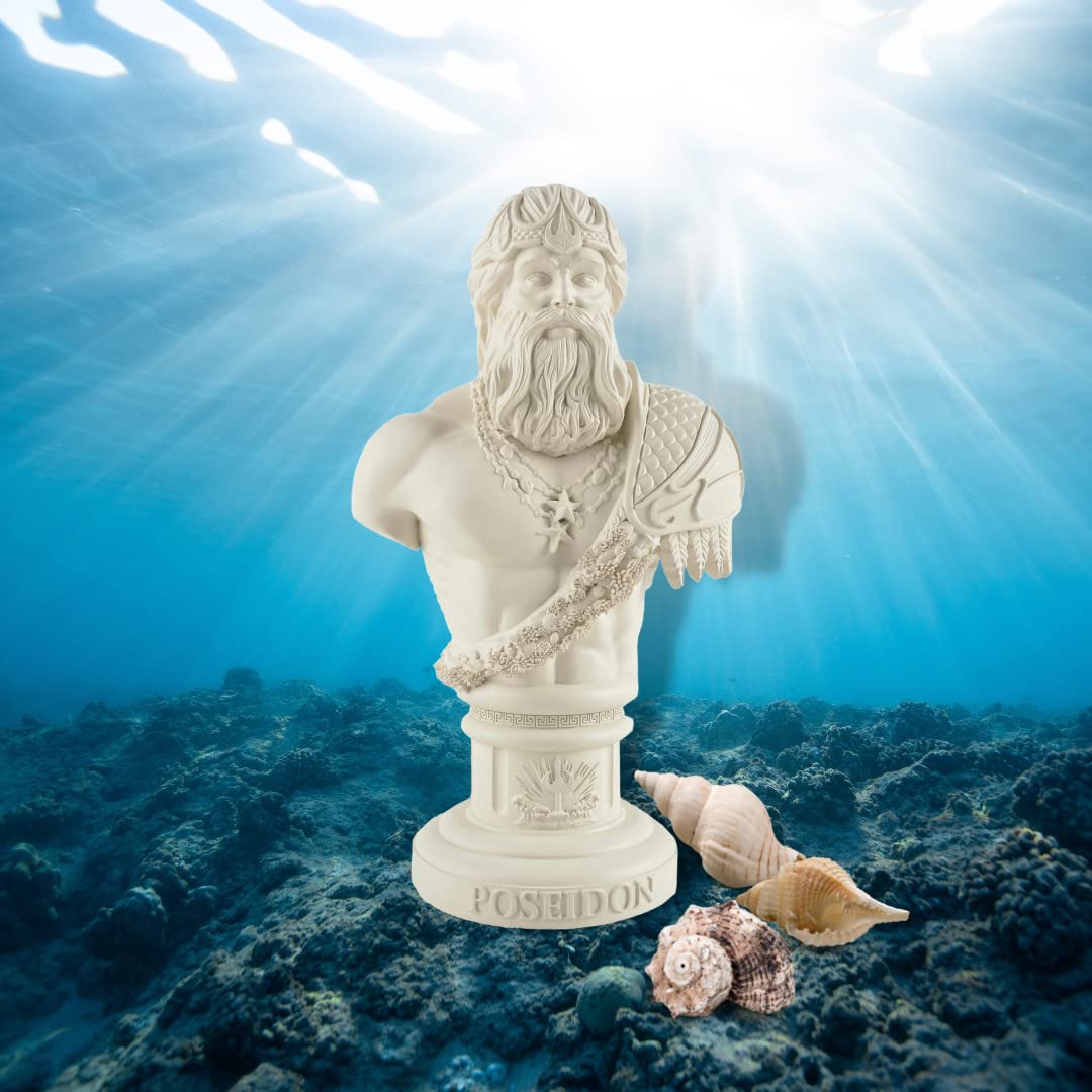 Snapklik.com : Poseidon Greek God Of The Sea Bust Statue Collectible ...