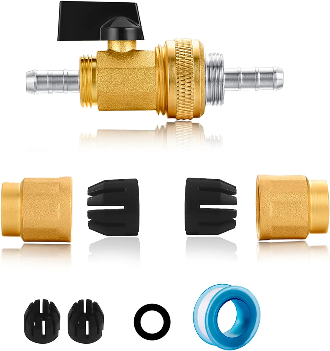 Amazon.com: SIGURANTA Garden Telescopic Hose Brass Shut Off Valve ...