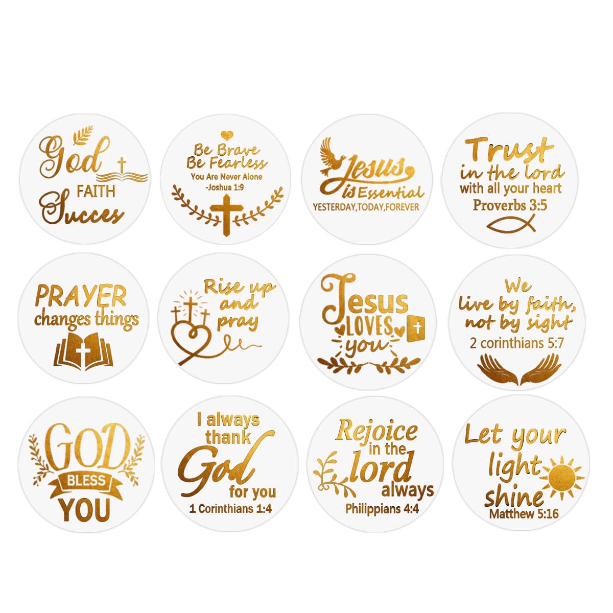 Snapklik.com : Jesus Faith Gold Foil Stickers,Bible Quote Gold Foil ...