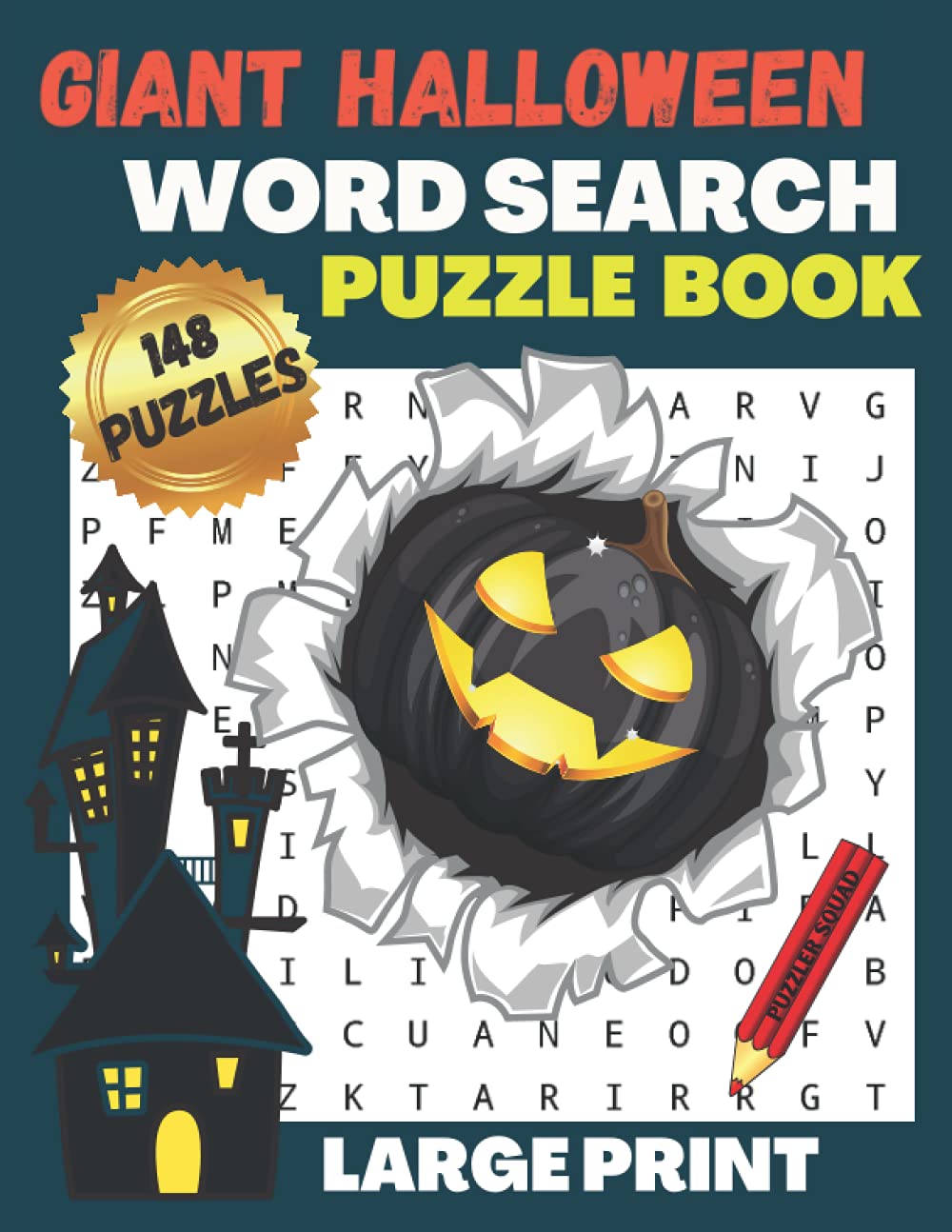 Giant Halloween Word Search Puzzle Book: 148 Large Print Word Search ...