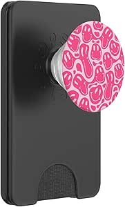 Amazon.com: cute preppy aesthetic trippy pink liquid dripping smile face PopSockets PopWallet ...