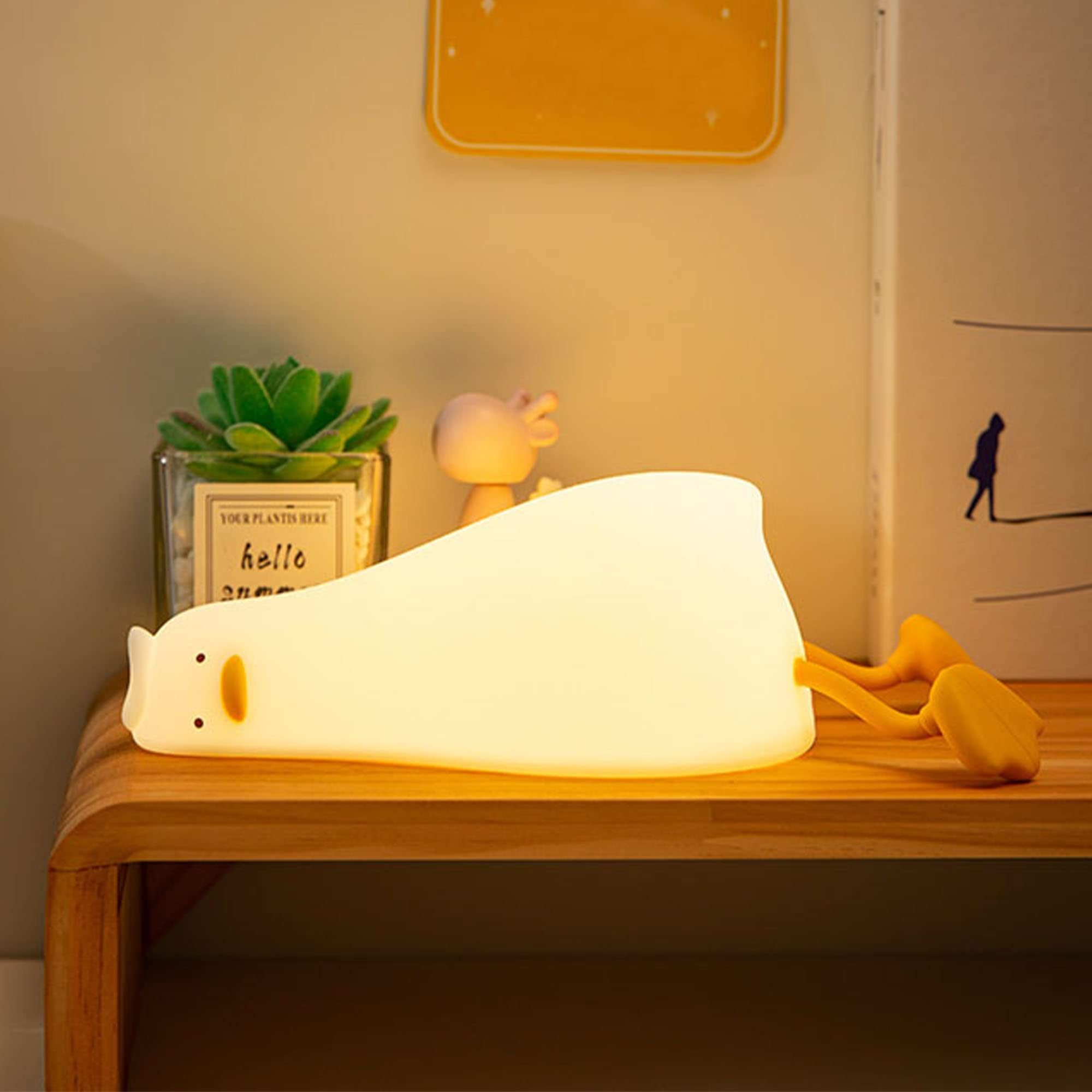 Attivolife Duck Night Light for Kids, Cute Animal Silicone Lamp Touch ...