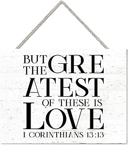 Amazon.com: Farmhouse Wall Decor Sign But The Greatest of These Is Love ...