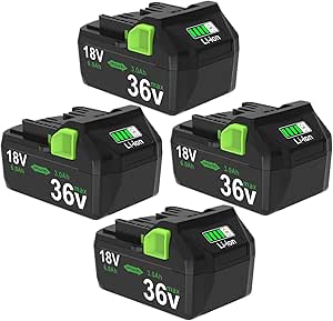 Amazon.co.jp: Enermall 互換 ハイコーキ36v バッテリー 3.0Ah 4個セット BSL36A18 電池装着で36v/18v自動切替 36v/3000mAh 18v ...