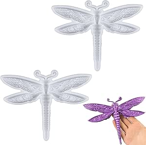 Amazon.com: Dragonfly Resin Molds Silicone, 2Pcs Large 3D Dragonfly ...