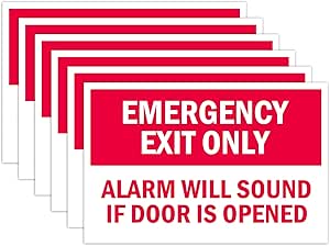 Sinais adesivos de saída de emergência com alarme (pacote com 6) Sutter ...