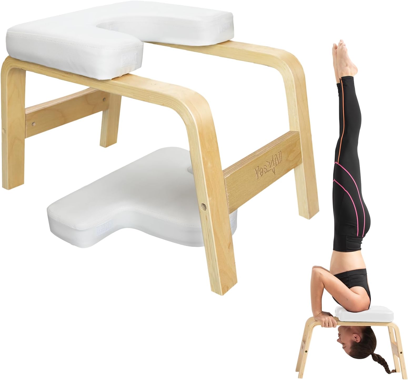 Amazon.com : Yes4All Yoga Headstand Bench with PU Pads and Thickness ...