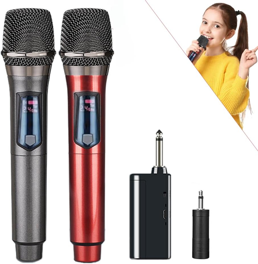 Amazon.com: 2.4G rechargeable handheld wireless dual microphone ...