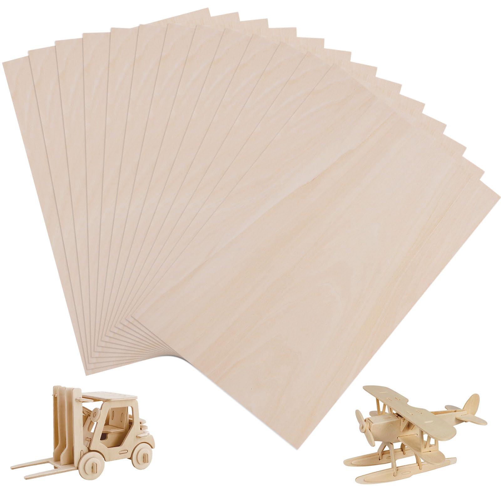 20 Pack Basswood Sheets 12 x 8 inch 2mm Plywood Unfinished Wood Pieces ...
