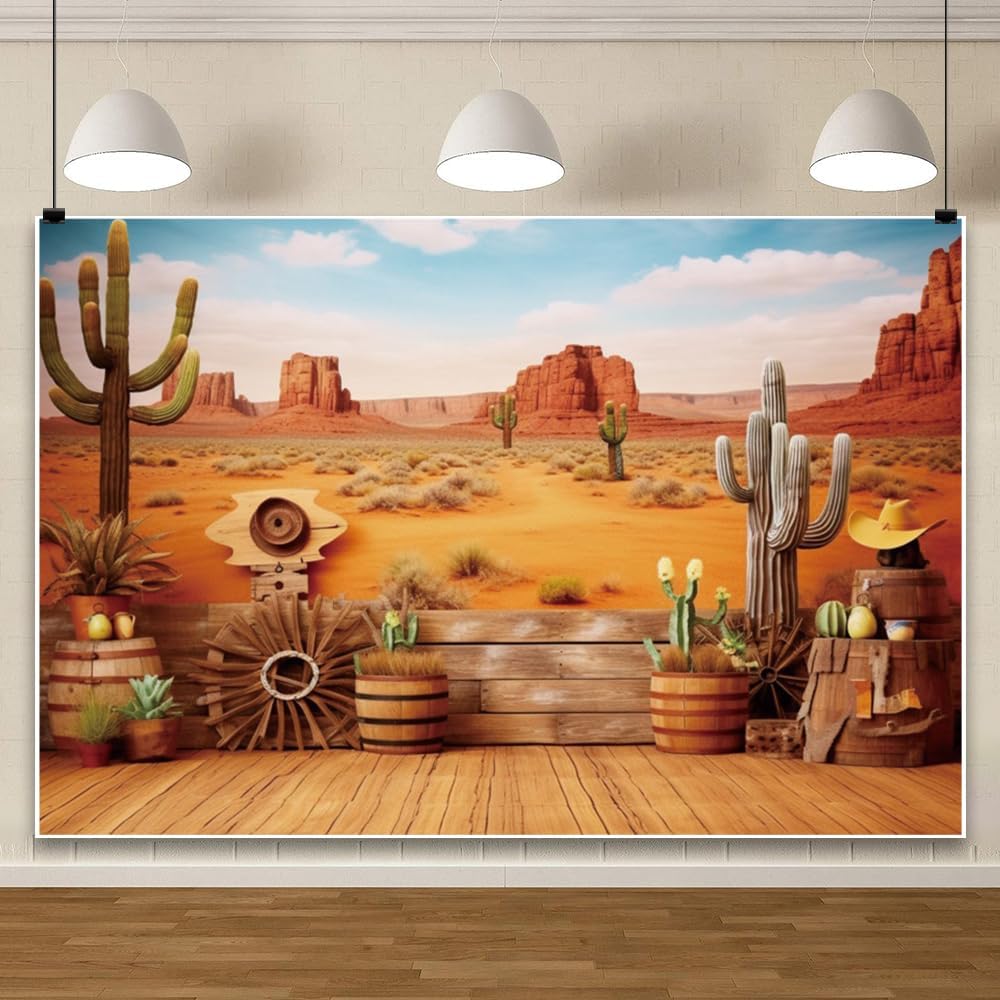 Amazon.com : ChloropLastid 10x8ft Western Desert Cactus Backdrop ...