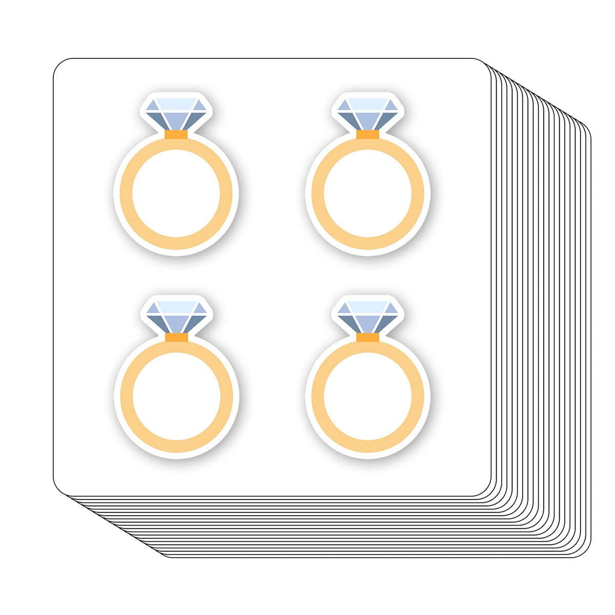 Amazon.com: Diamond Ring Wedding Stickers 1in for Scrapbooking, Arts ...