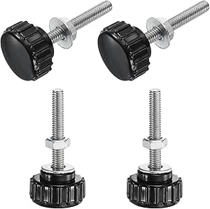 Amazon.com: uxcell 4 Sets Knurled Knobs Thumb Screws with Nuts Washers, Metric M4 x 25mm Male ...