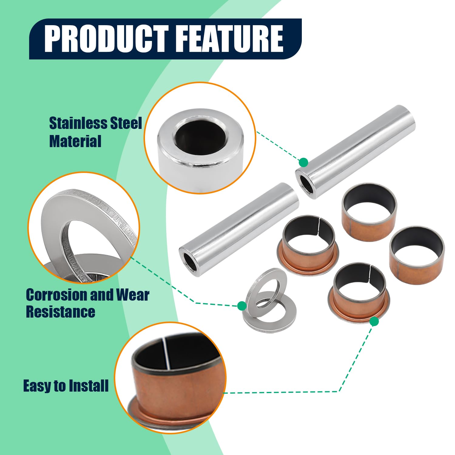 Snapklik.com : EZGO TXT/RXV Golf Cart Bushing Spindle King Pin Tube