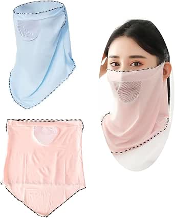 ZroHro 2 Pack UV Face Mask Sun Protection Facial Shield Protector ...