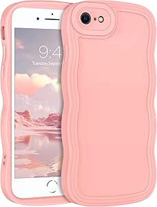 YINLAI for iPhone SE 2022 Case, iPhone SE 2020 Case, iPhone 8/7 Case Cute Curly Wave Frame ...