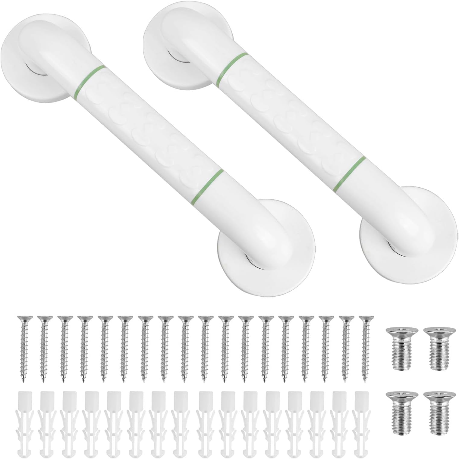 Fanwer 2PCS Bath Grab Rails with Anti-Slip Grip and Safety Luminous ...