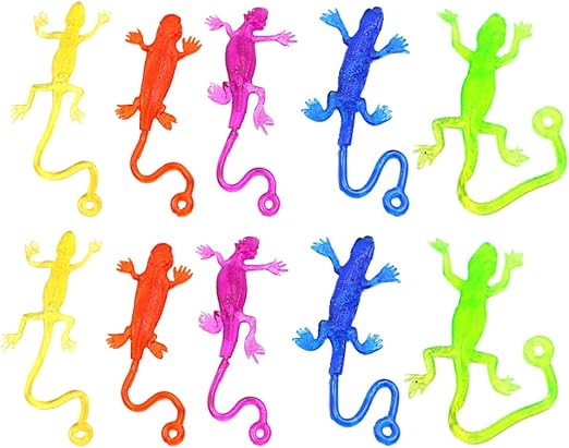 Amazon.com: NUOBESTY 15Pcs Sticky Gecko Toys Stretchy Lizards Party ...