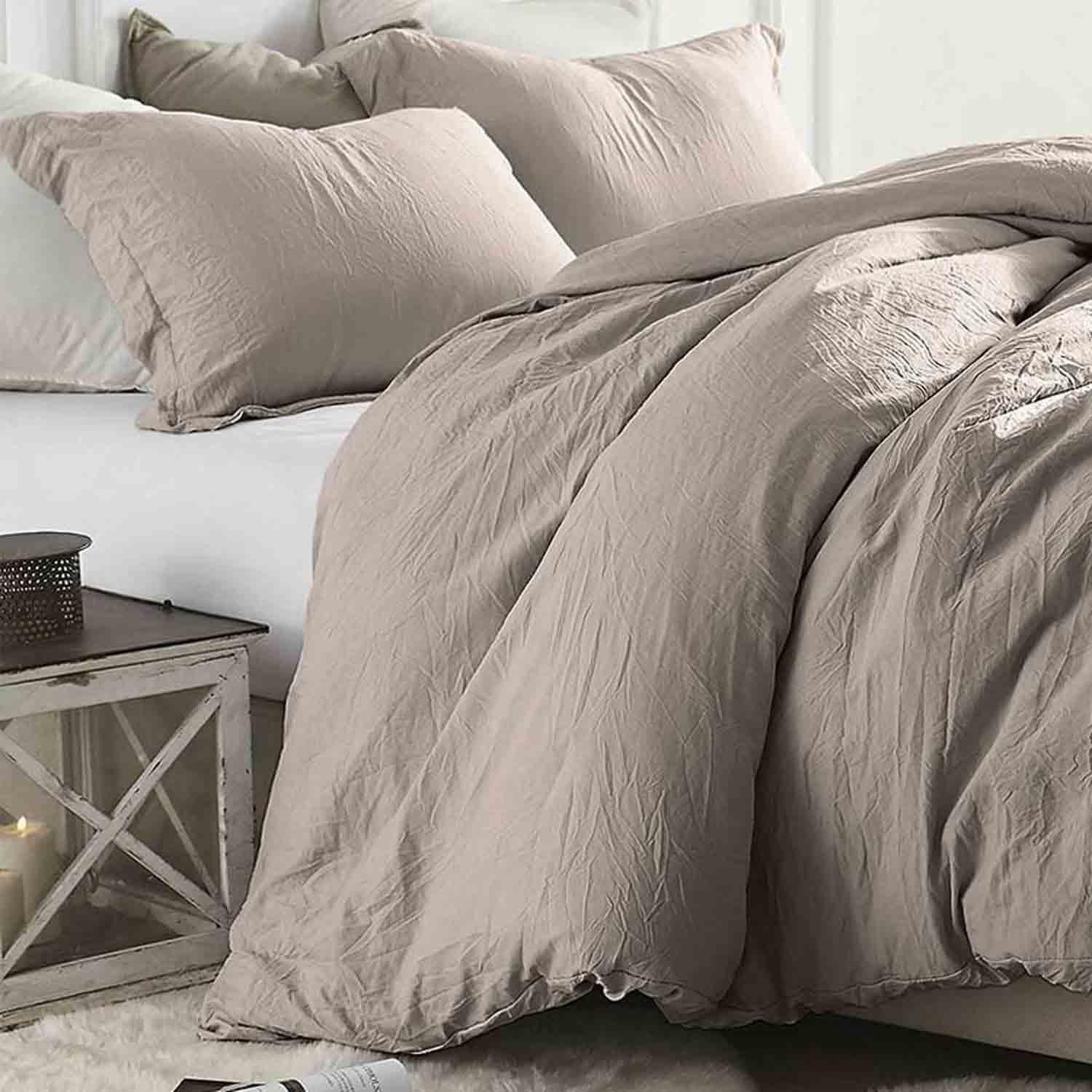 Amazon.com: KimLuxz Tan Comforter Queen Size, 3 Piece Dark Khaki Soft ...