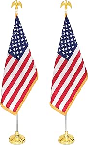 Amazon.com : 8FT Telescoping Indoor Flag Pole Kit, American Flag with Stand, Indoor Flag Pole ...