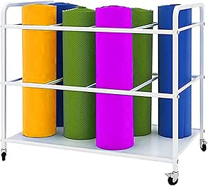Amazon.com: TATEBEY Large Gym Mat Storage Cart - with Divider, Sports ...