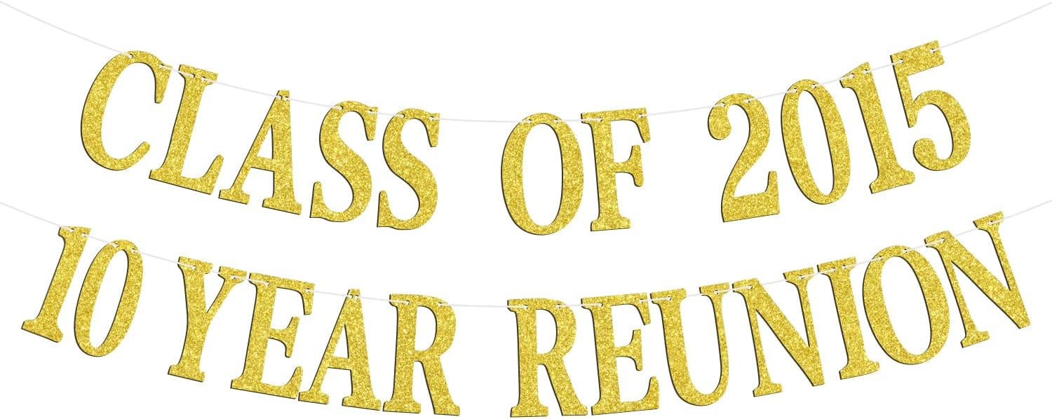 Amazon.com: Happy 10th Anniversary Banner, Class of 2015 10 Years Later ...