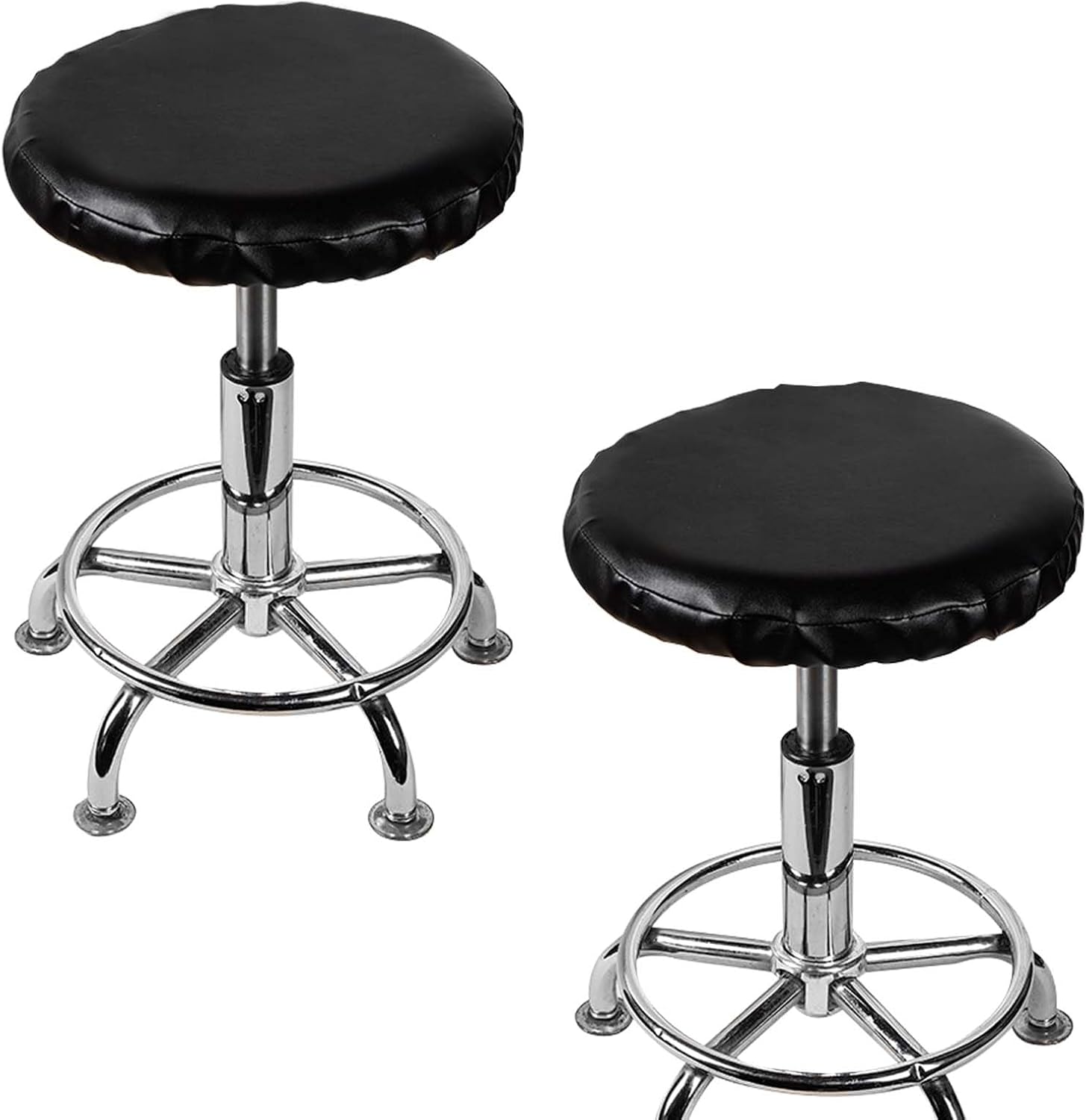 Amazon.com: Chihutown 2 Pack Stool Covers Round, Stretch PU Bar Stool ...